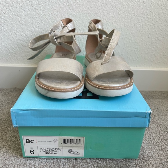 BC Footwear | Shoes | Bc Metallic Sandals | Poshmark